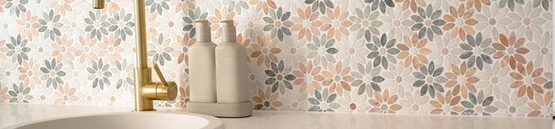 Buy Flower Stone Mosaic Tiles for Bathroom Online | Pebble Tile Shop