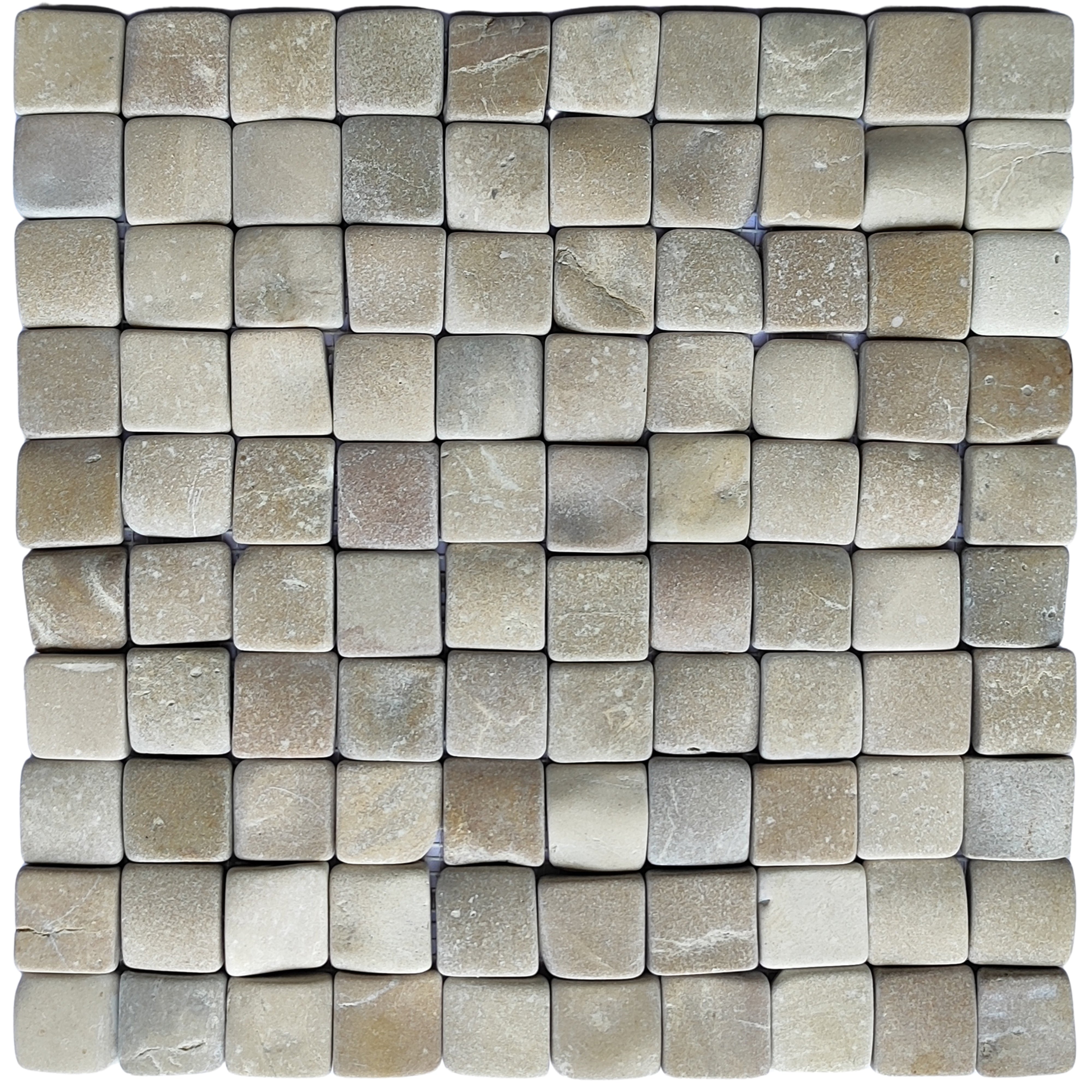 Java Tan Pebble Square Mosaic Tile (1x1) | Pebble Tile Shop