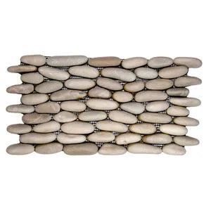 Stacked Pebble Stone Tile Polished Cobblestone Standing Pebble Tile