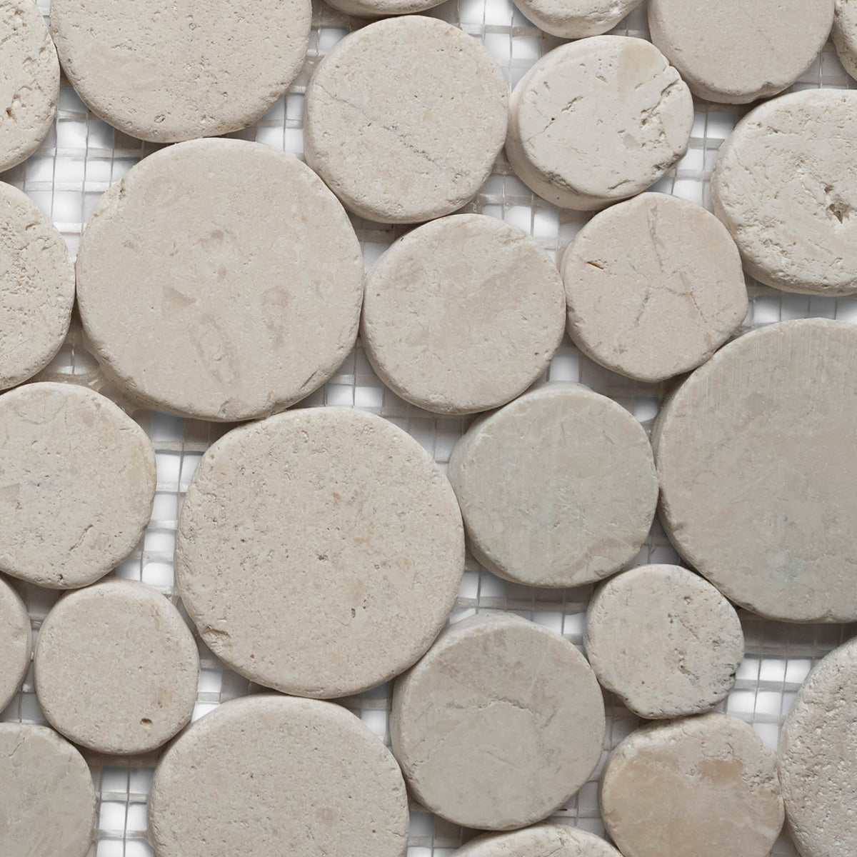 White Moon Mosaic Tile | Pebble Tile Shop