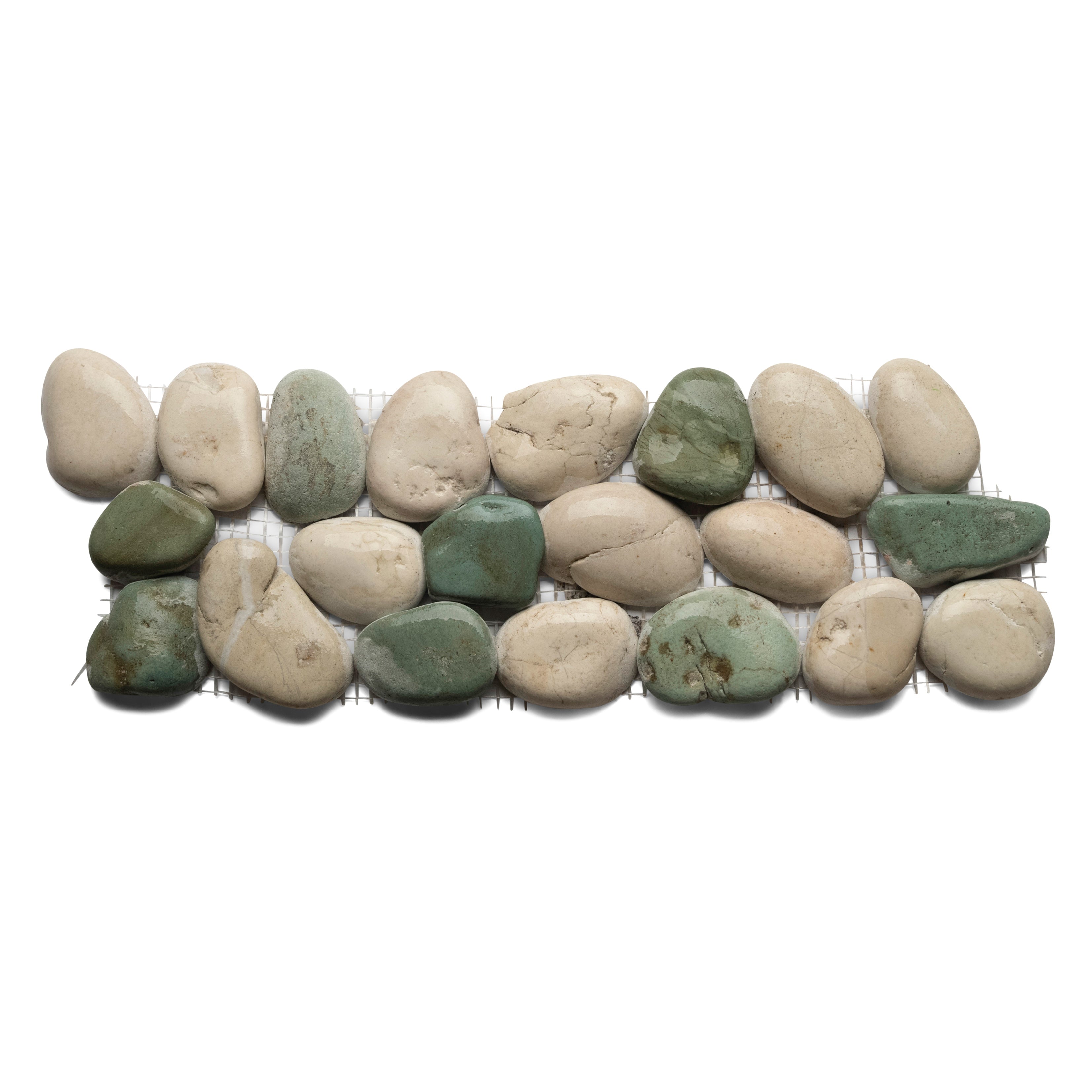 Sea Green And White Pebble Tile Borders Pebble Tile Shop