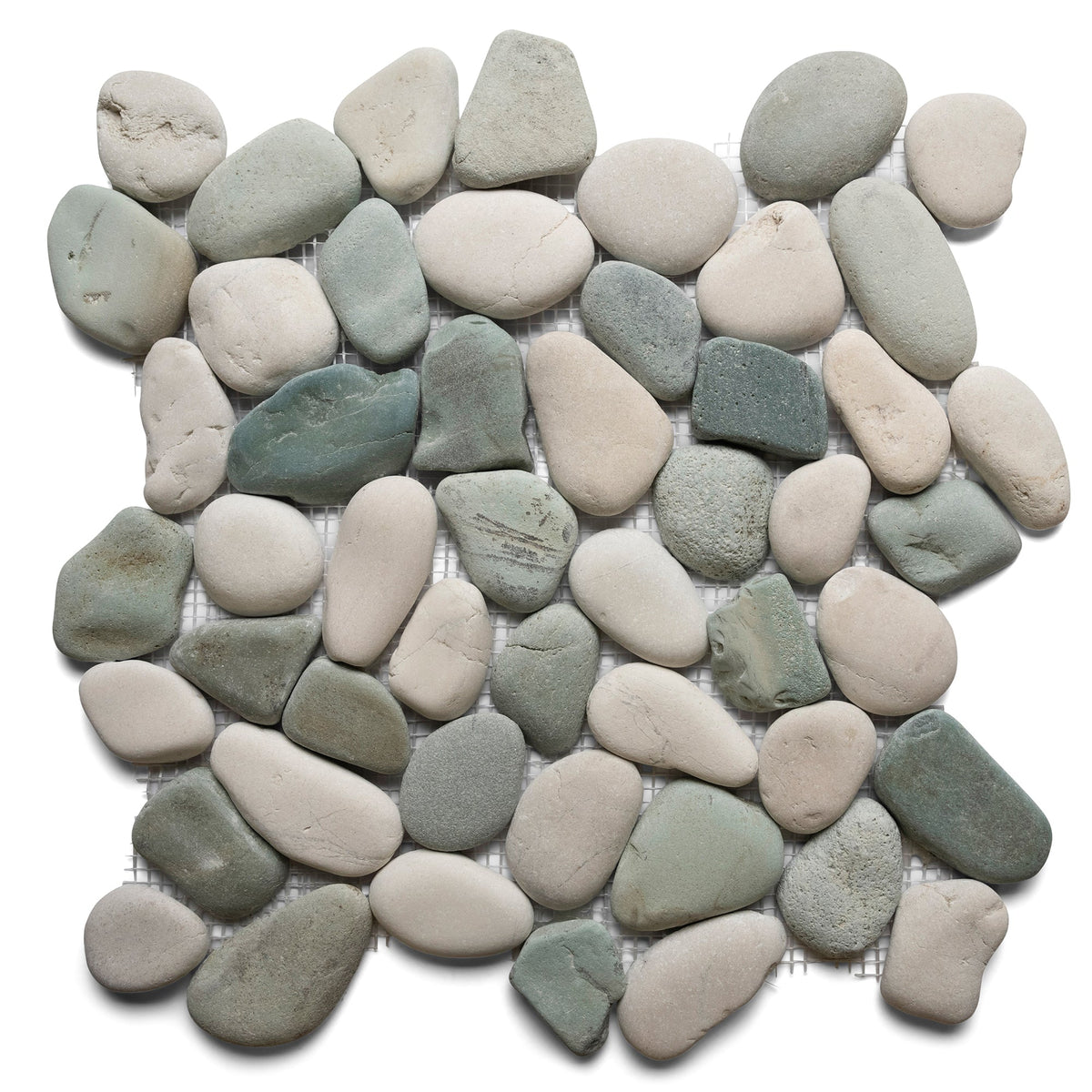 Sea Green and White Pebble Tiles | Pebble Tile Shop