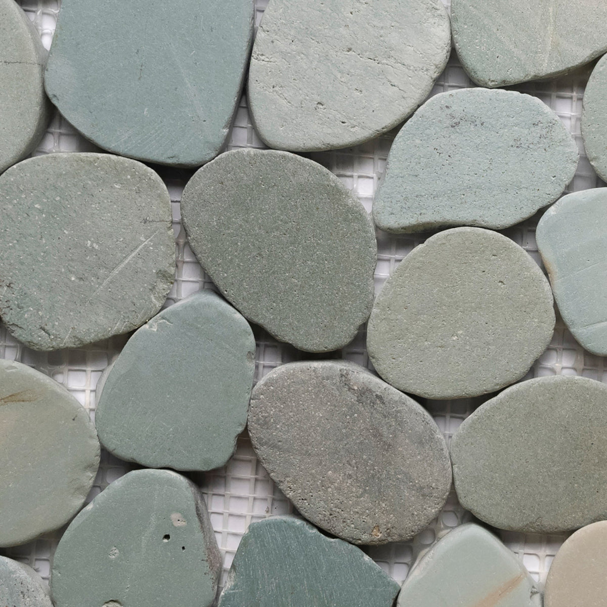Sliced Sea Green Pebble Tiles | Pebble Tile Shop