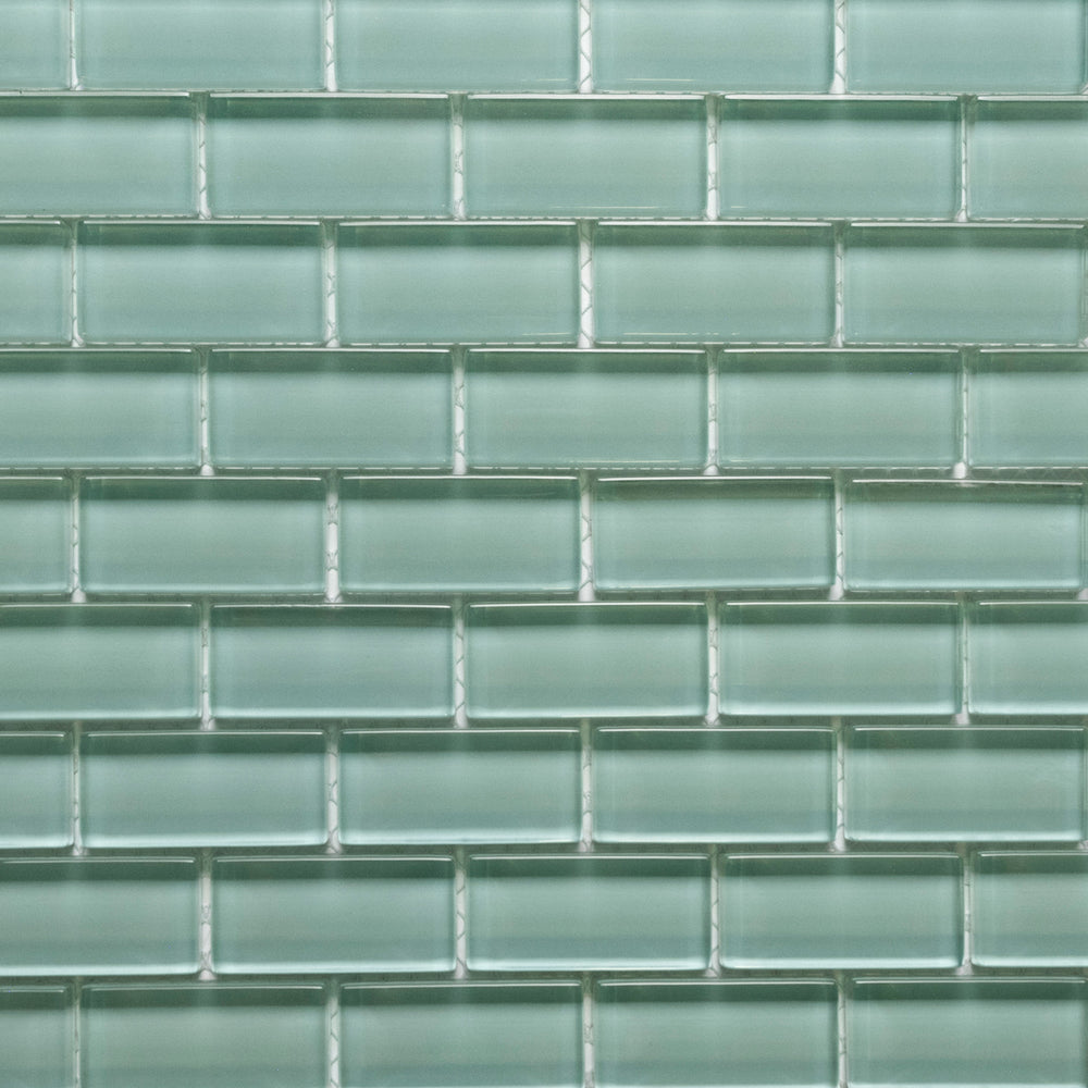 Sage Green 1x2 Mini Glass Subway Tiles | Pebble Tile Shop