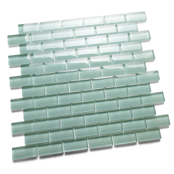 Sage Green 1x2 Mini Glass Subway Tiles | Pebble Tile Shop