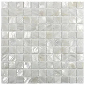 White 1x1 Pearl Shell Tile | Pebble Tile Shop
